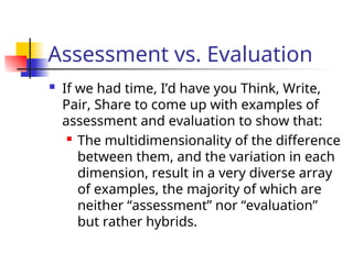 the difference between assessment and evaluation.ppt