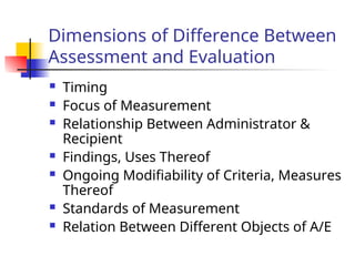 the difference between assessment and evaluation.ppt