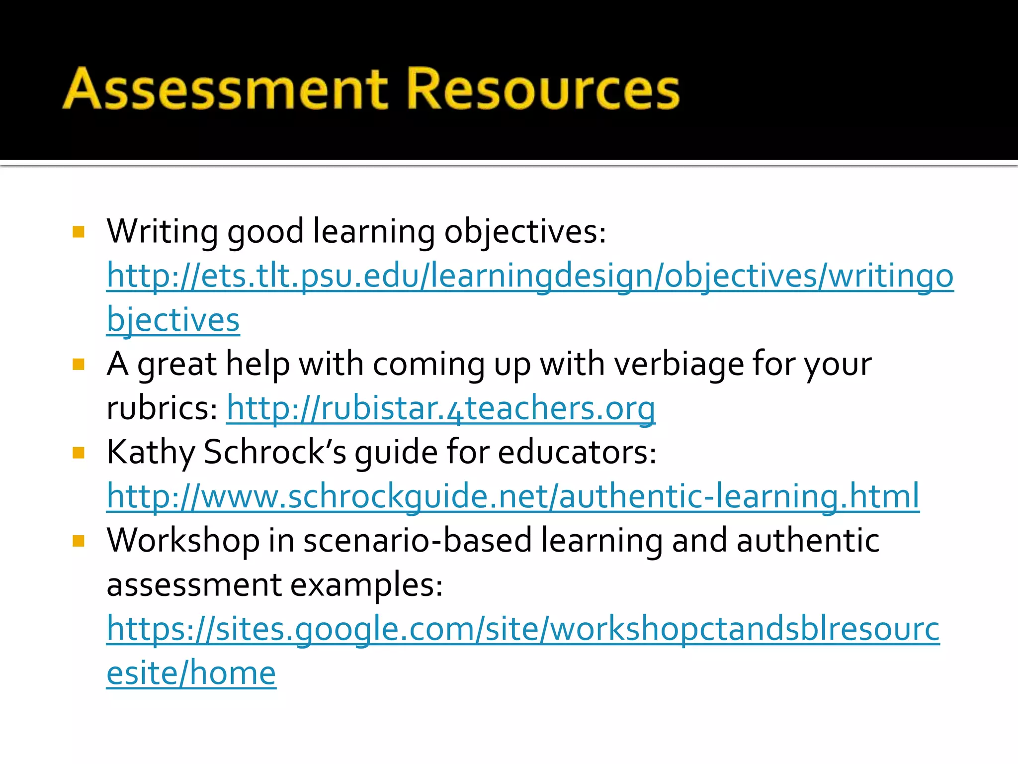 Assessment Tools and Strategies | PPTX