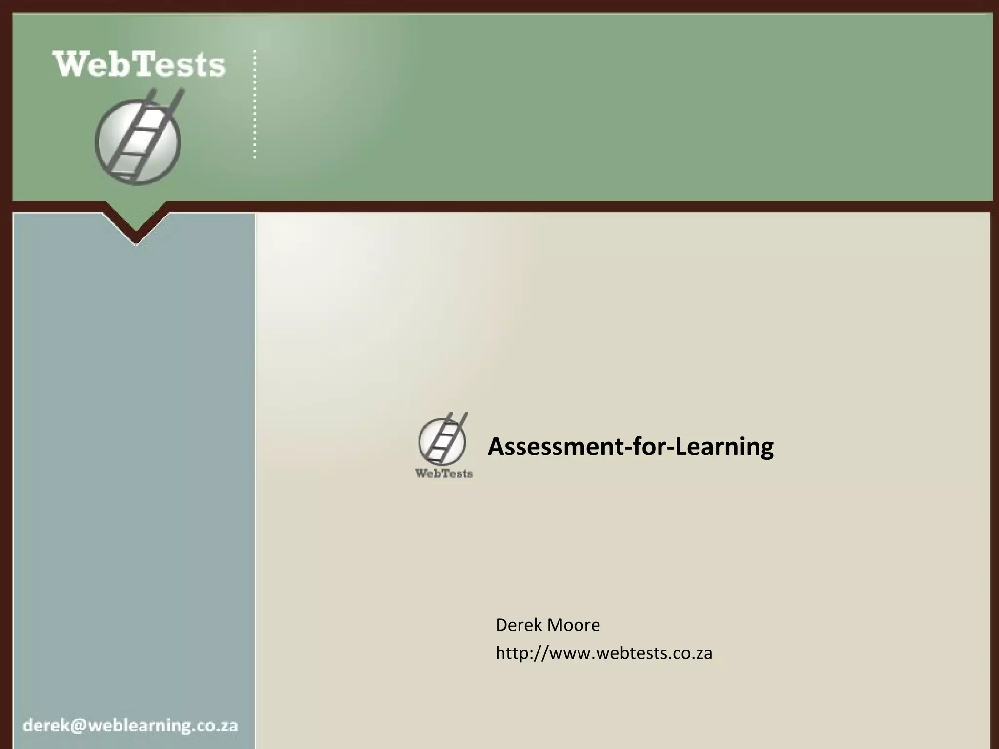 Assessment For Learning | PPT