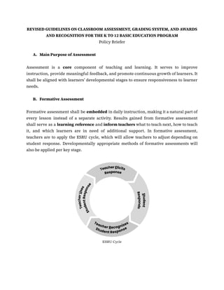 Comprehensive Overview of Revised K to 12 Assessment, Grading, and ...