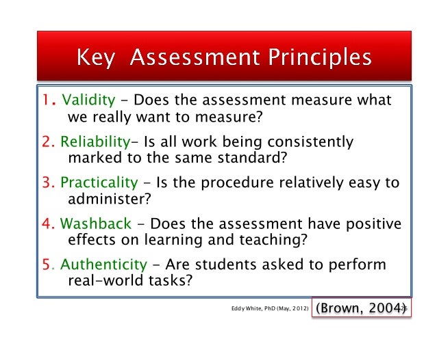 Validity and reliability in assessments in the classroom - pasepars