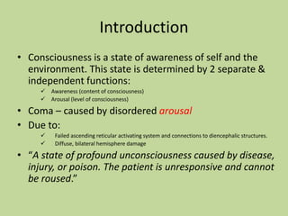 Assessment of an unconscious/comatose patient | PPTX