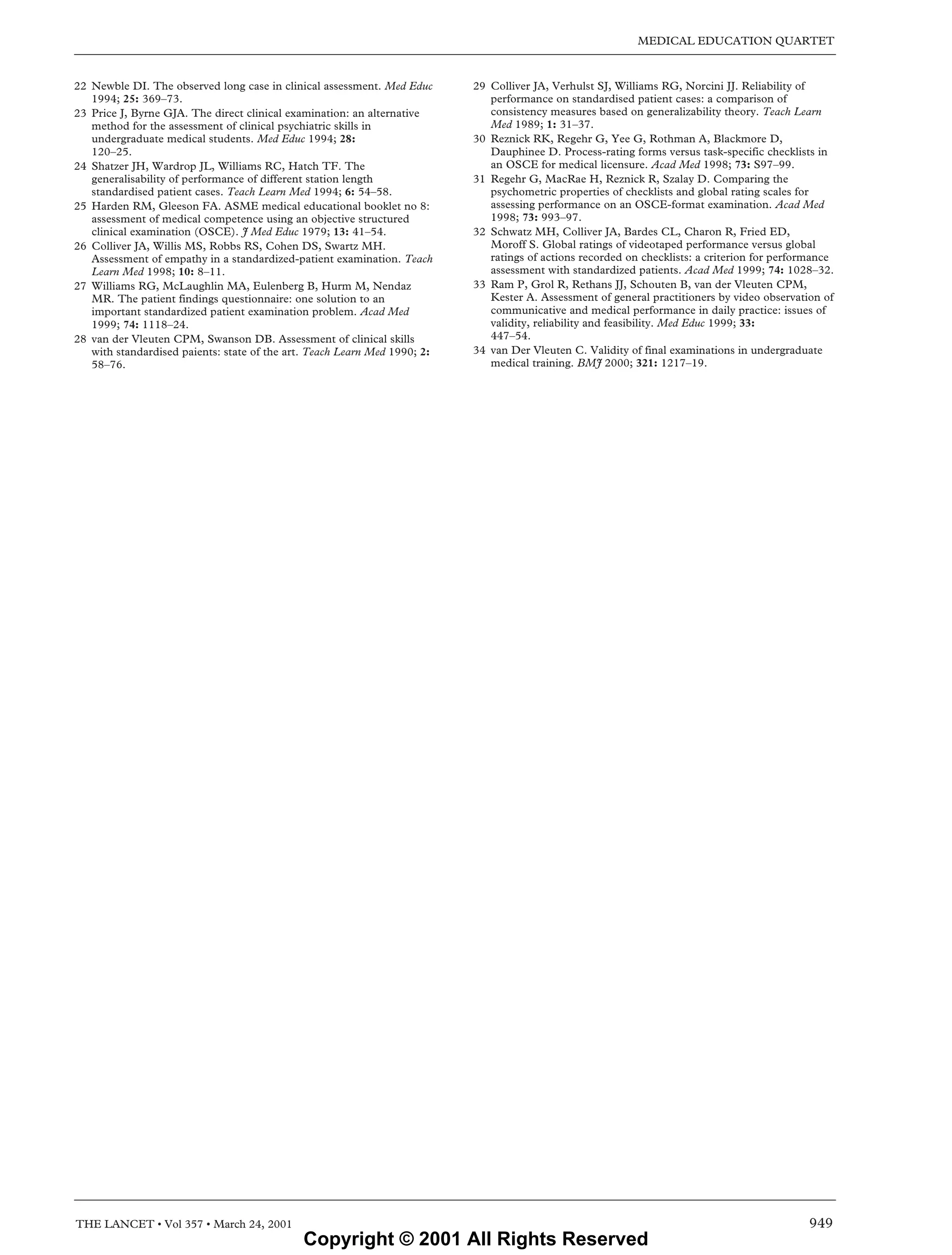 Assessment of-clinical-competence-wass-van-der-vleuten-shatzer-jones | PDF