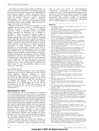Assessment of-clinical-competence-wass-van-der-vleuten-shatzer-jones | PDF