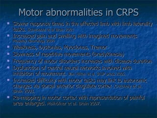 Assessment Of Complex Regional Pain Syndrome Dr Candy Mccabe | PPT