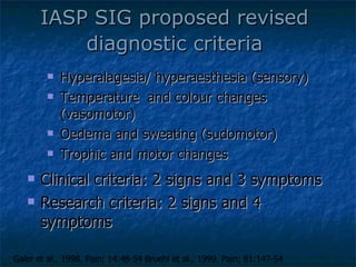 Assessment Of Complex Regional Pain Syndrome Dr Candy Mccabe | PPT