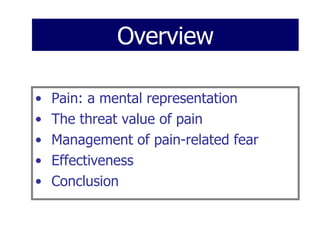 Assessment Of Fear Avoidance In Chronic Pain - Dr Johan W S Vlaeyen | PPT