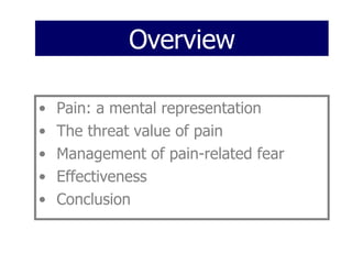Assessment Of Fear Avoidance In Chronic Pain - Dr Johan W S Vlaeyen | PPT