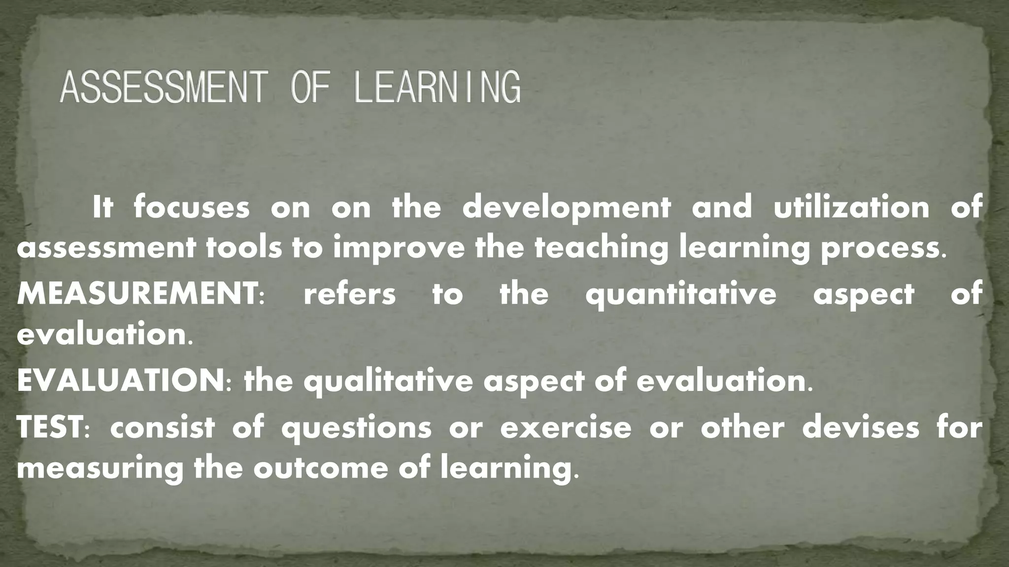 Assessment of-learning-ppt | PPT