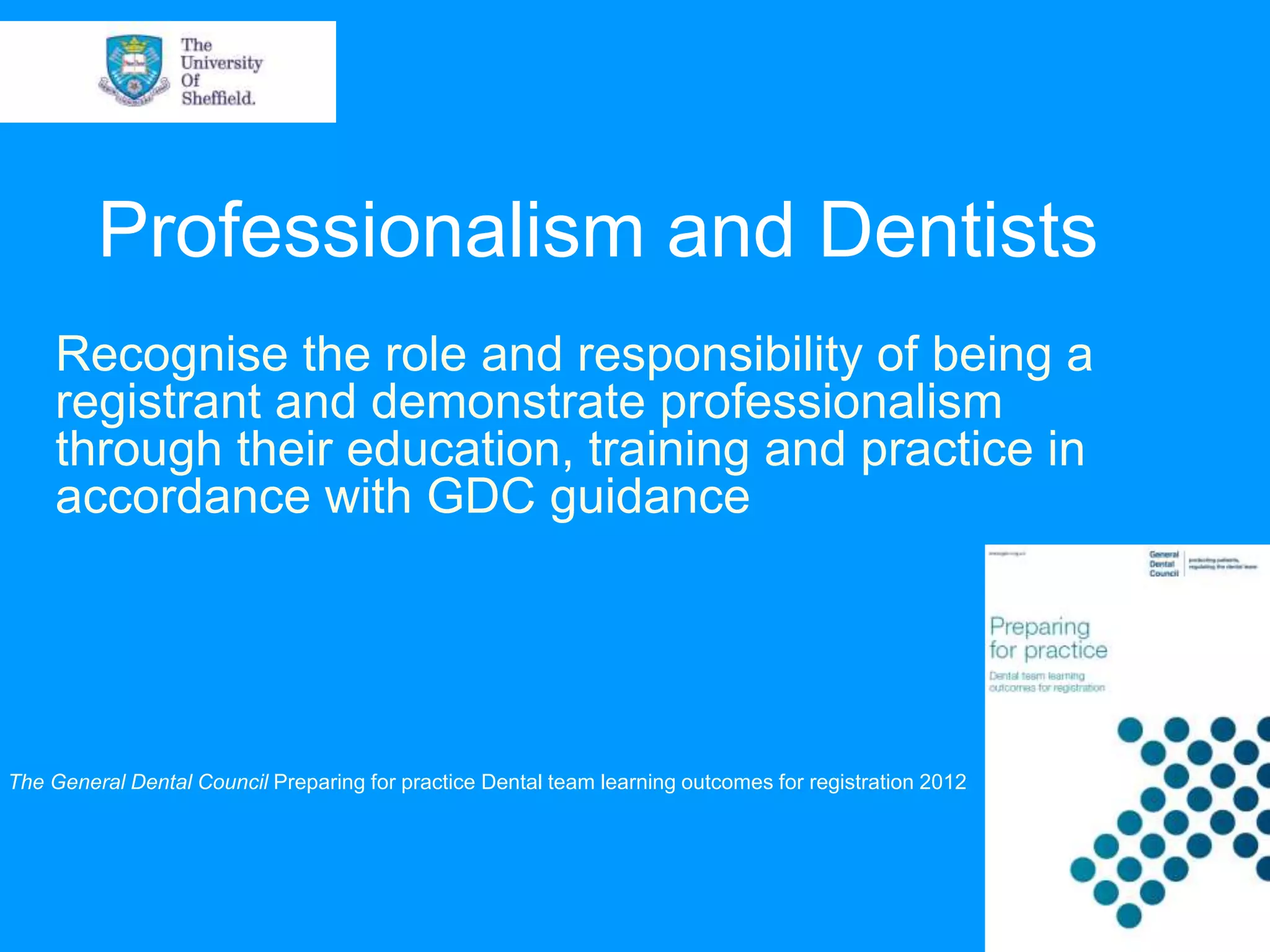 Assessment of Professionalism in Dental Education | PPTX