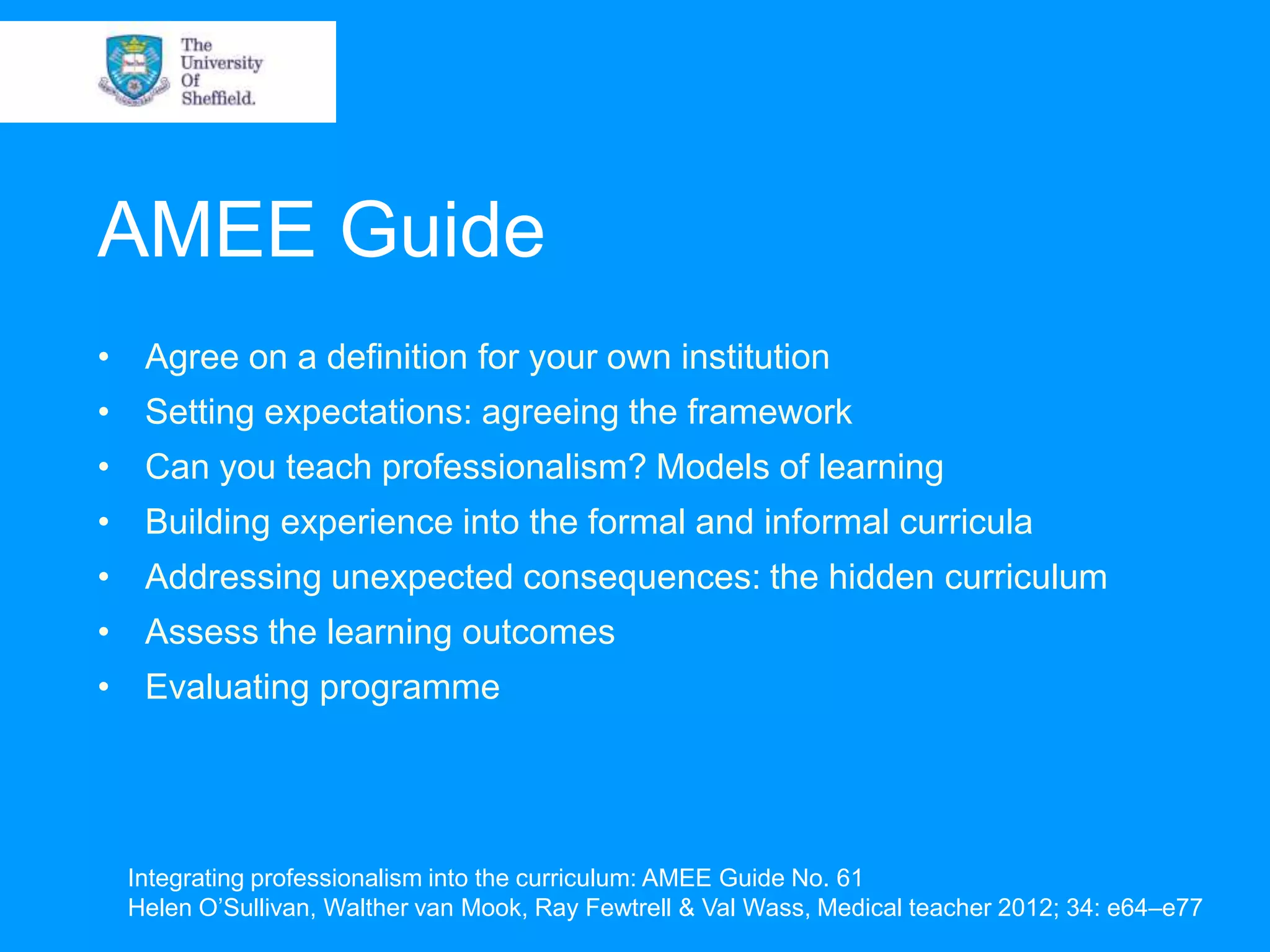 Assessment of Professionalism in Dental Education | PPTX