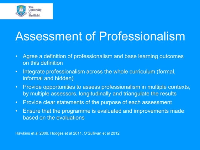 Assessment of Professionalism in Dental Education | PPTX | Professional ...