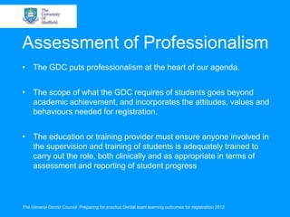 Assessment of Professionalism in Dental Education | PPTX