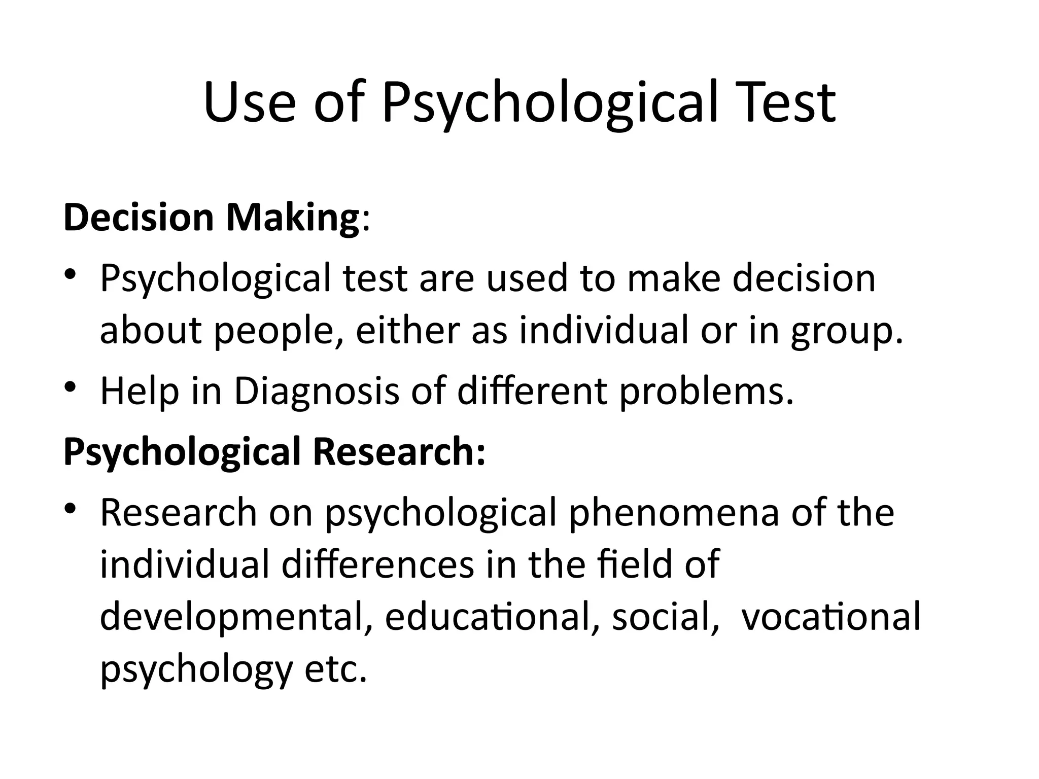 Nature-and-use of psychological in testing | PDF