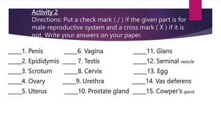 Assessment-Science 5-The Parts of the Reproductive System.pptx ...
