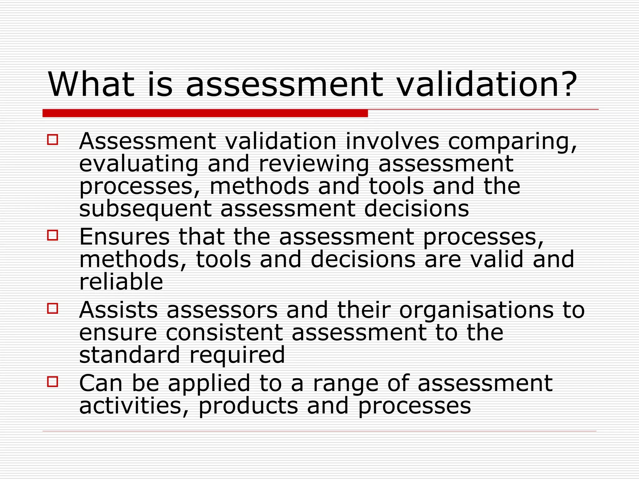 Assessment Validation | PPT