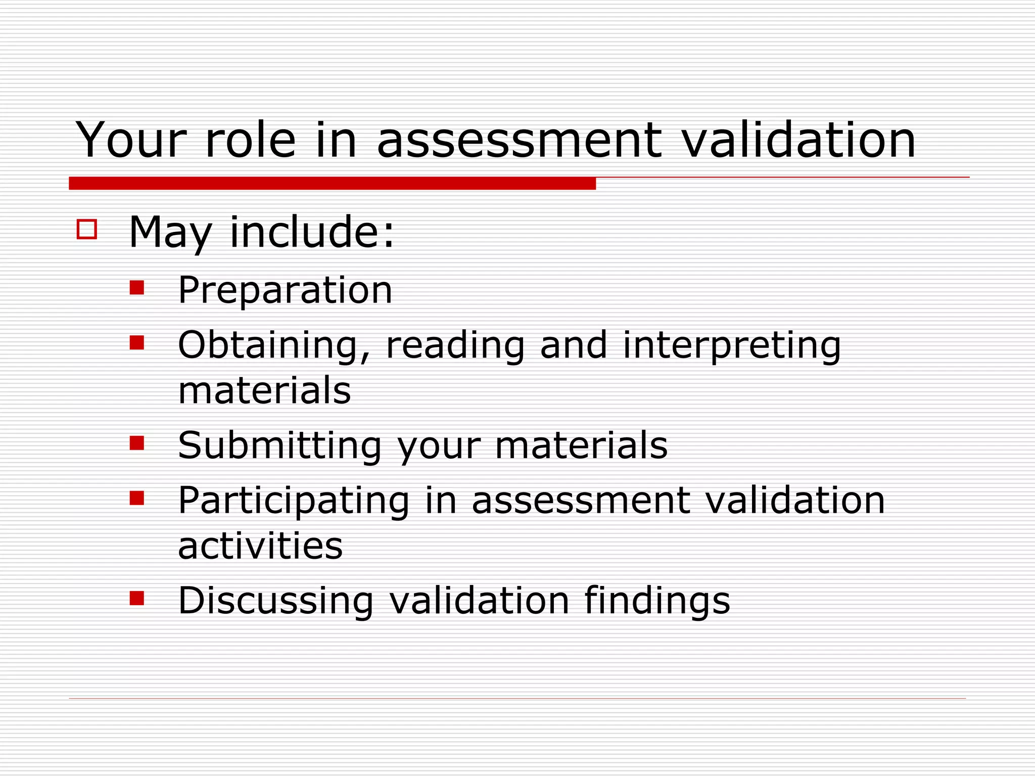 Assessment Validation | PPT