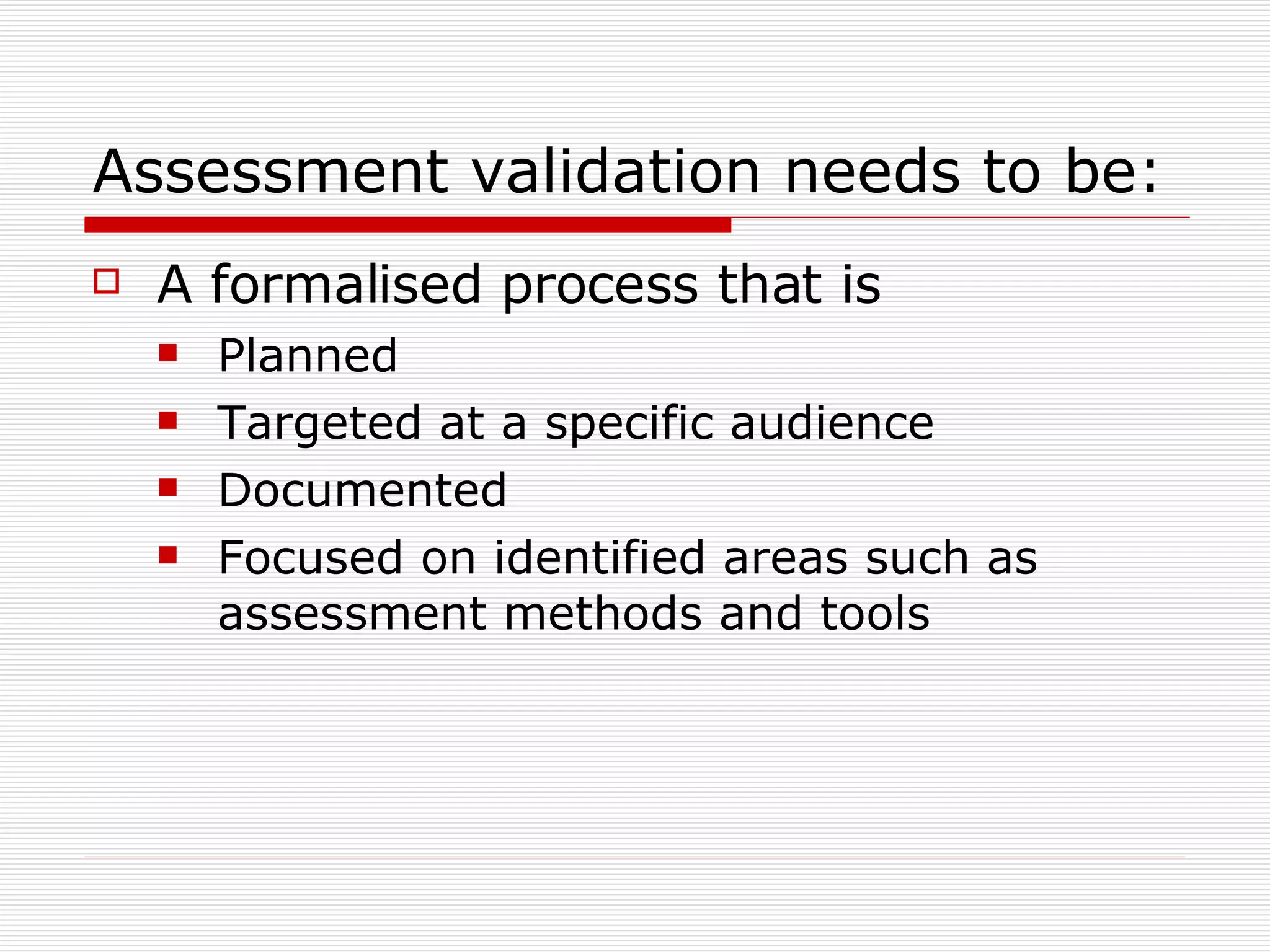 Assessment Validation | PPT