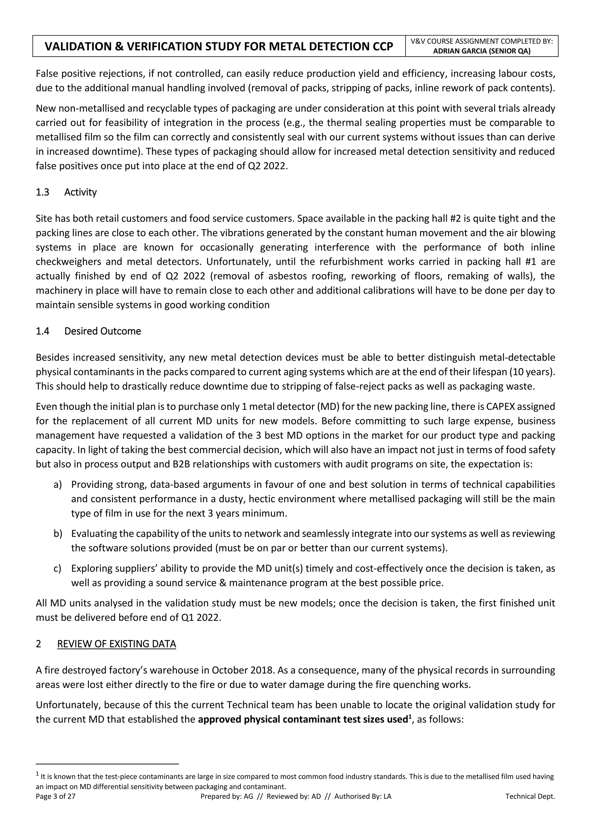 Validation & Verification Study for Metal Detection CCP - AG - LinkedIn ...