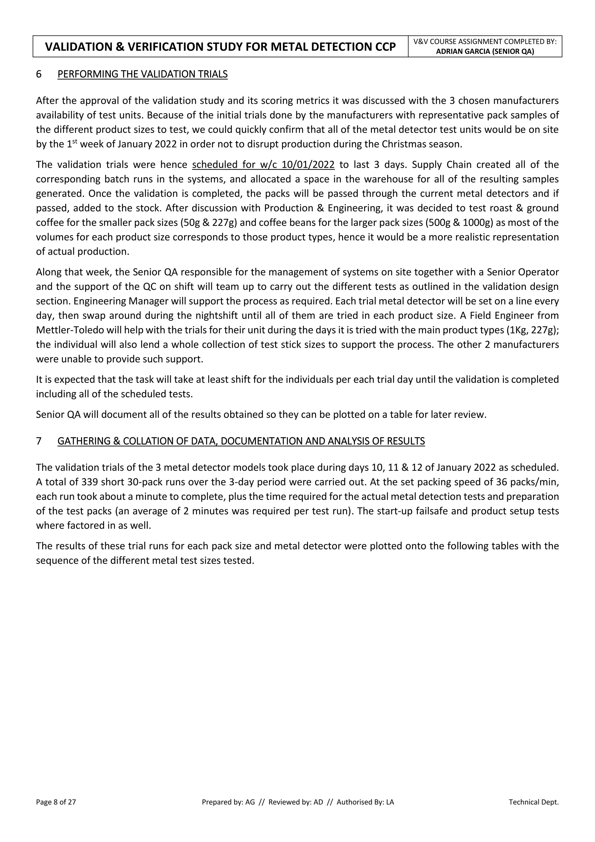 Validation & Verification Study for Metal Detection CCP - AG - LinkedIn ...