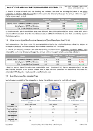 Validation & Verification Study for Metal Detection CCP - AG - LinkedIn ...
