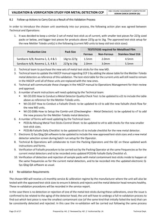 Validation & Verification Study for Metal Detection CCP - AG - LinkedIn ...