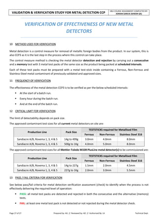 Validation & Verification Study for Metal Detection CCP - AG - LinkedIn ...