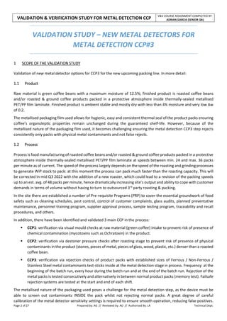 Validation & Verification Study for Metal Detection CCP - AG - LinkedIn ...