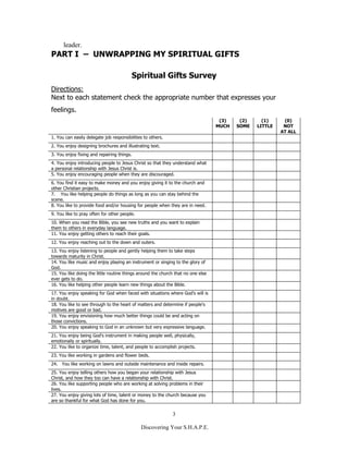 Assessment 1 spiritual gifts 2 | PDF