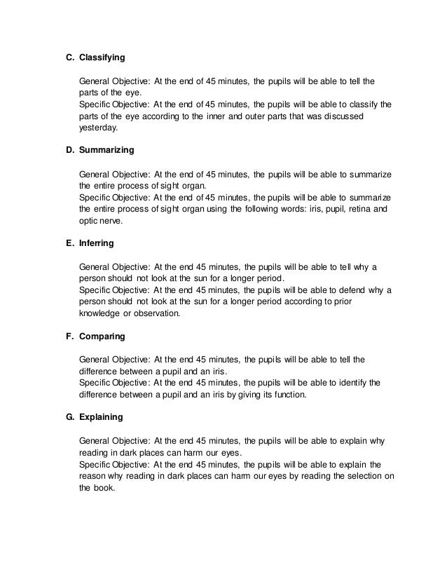 Assessment 1 Writing General And Specific Objectives Assessment 1 Writing General And Specific Objectives