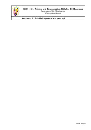 Assessment 1 1415 | PDF