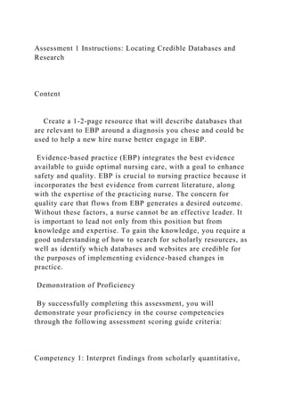 Assessment 1 Instructions Locating Credible Databases and Research .docx