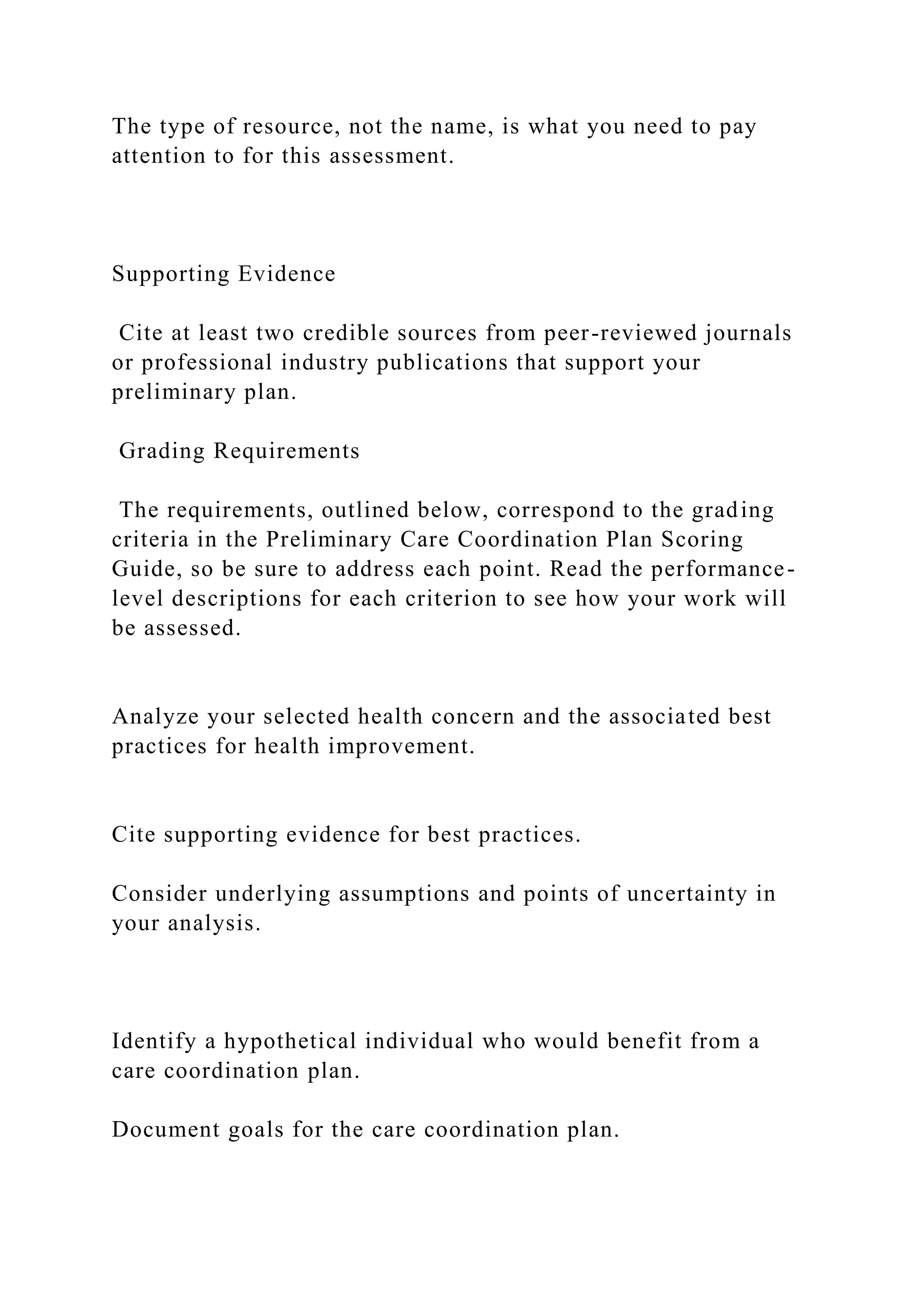 Assessment 1 Instructions Preliminary Care Coordination Plan .docx