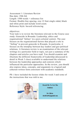 Assessment 1 Literature ReviewDue date 19th febLength 1500 wo.docx