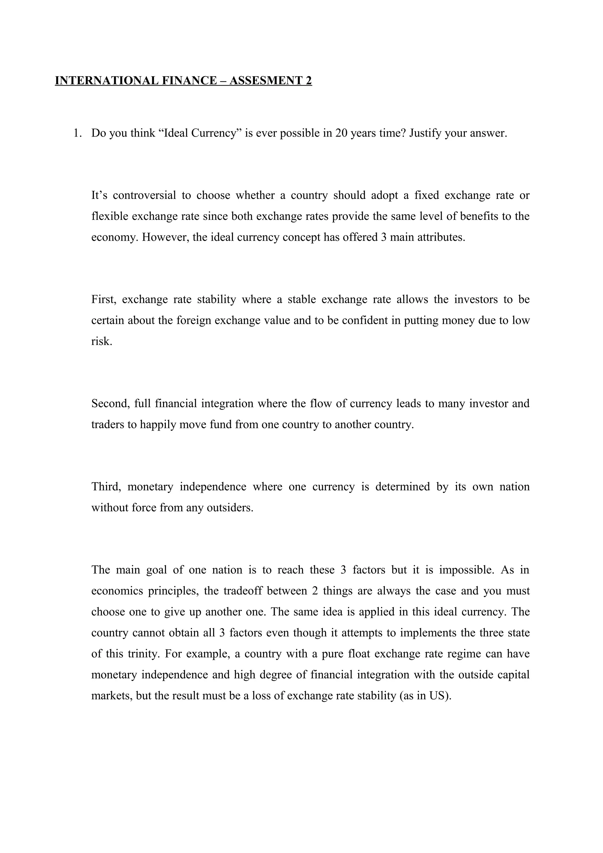 INTERNATIONAL FINANCE EXERCISES | DOC