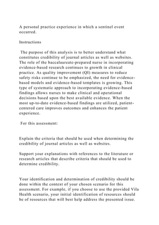 Assessment 2 Instructions Determining the Credibility of Evidence a.docx