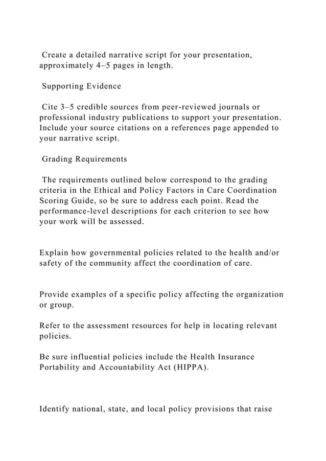 Assessment 2 Instructions Ethical and Policy Factors in Care Coordi.docx