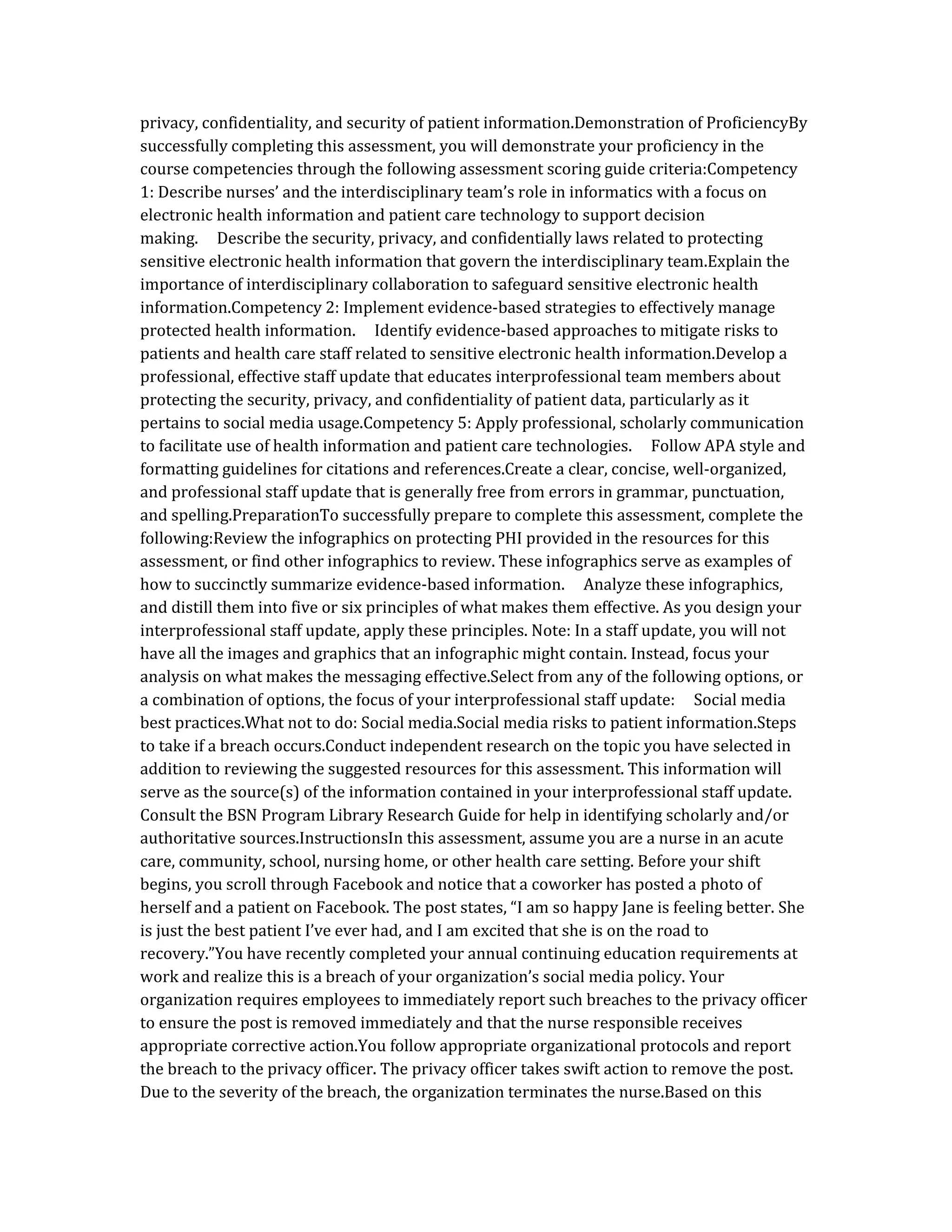 Assessment 2 Protected Health Information and Confidentiality Best Practices.docx | Internet ...