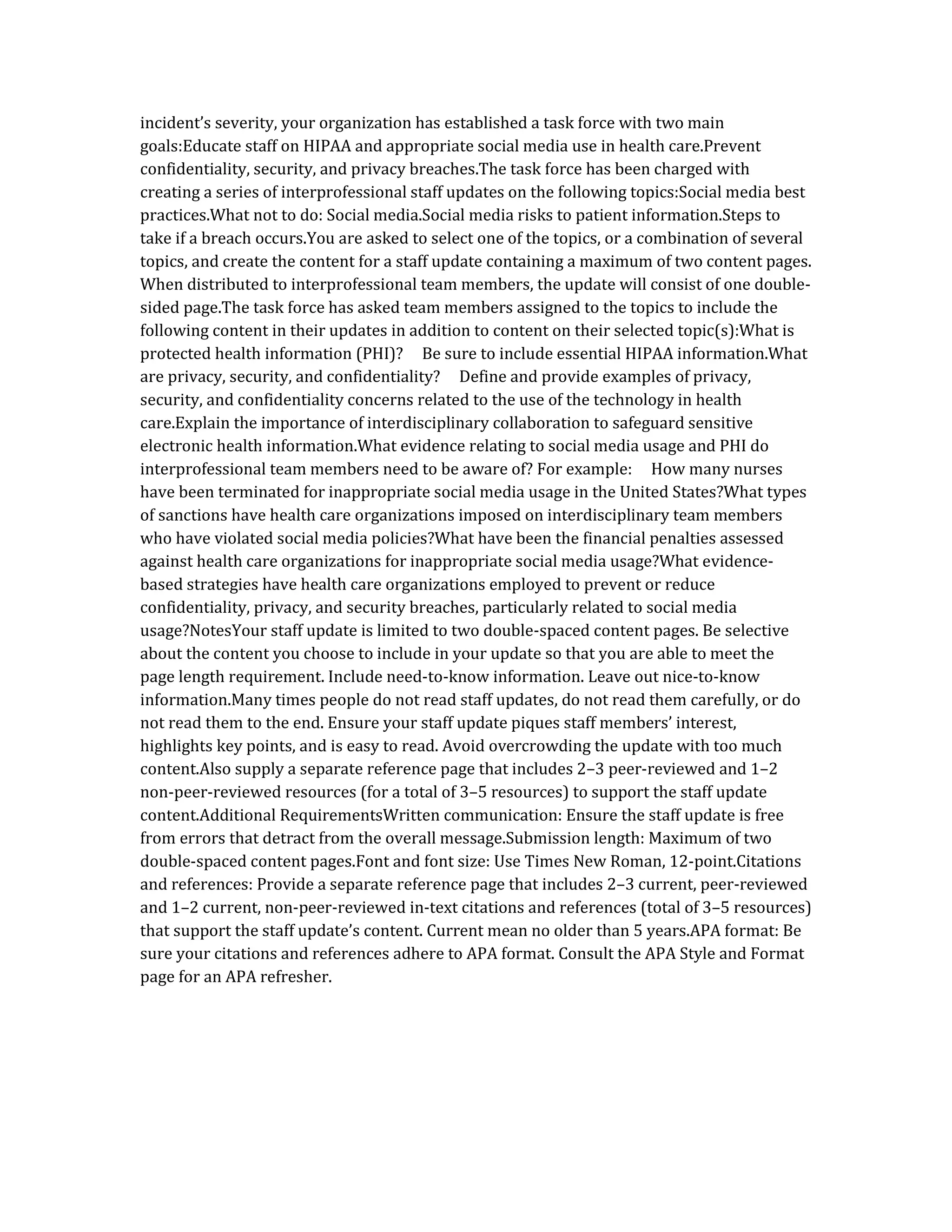 Assessment 2 Protected Health Information and Confidentiality Best ...