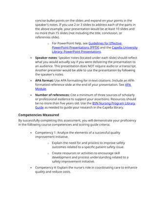 [Answer] NURS-FPX4020 Assessment 3: Improvement plan In-Service Presentation | DOCX