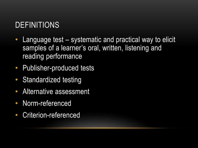 Assessing Language Learning | PPT