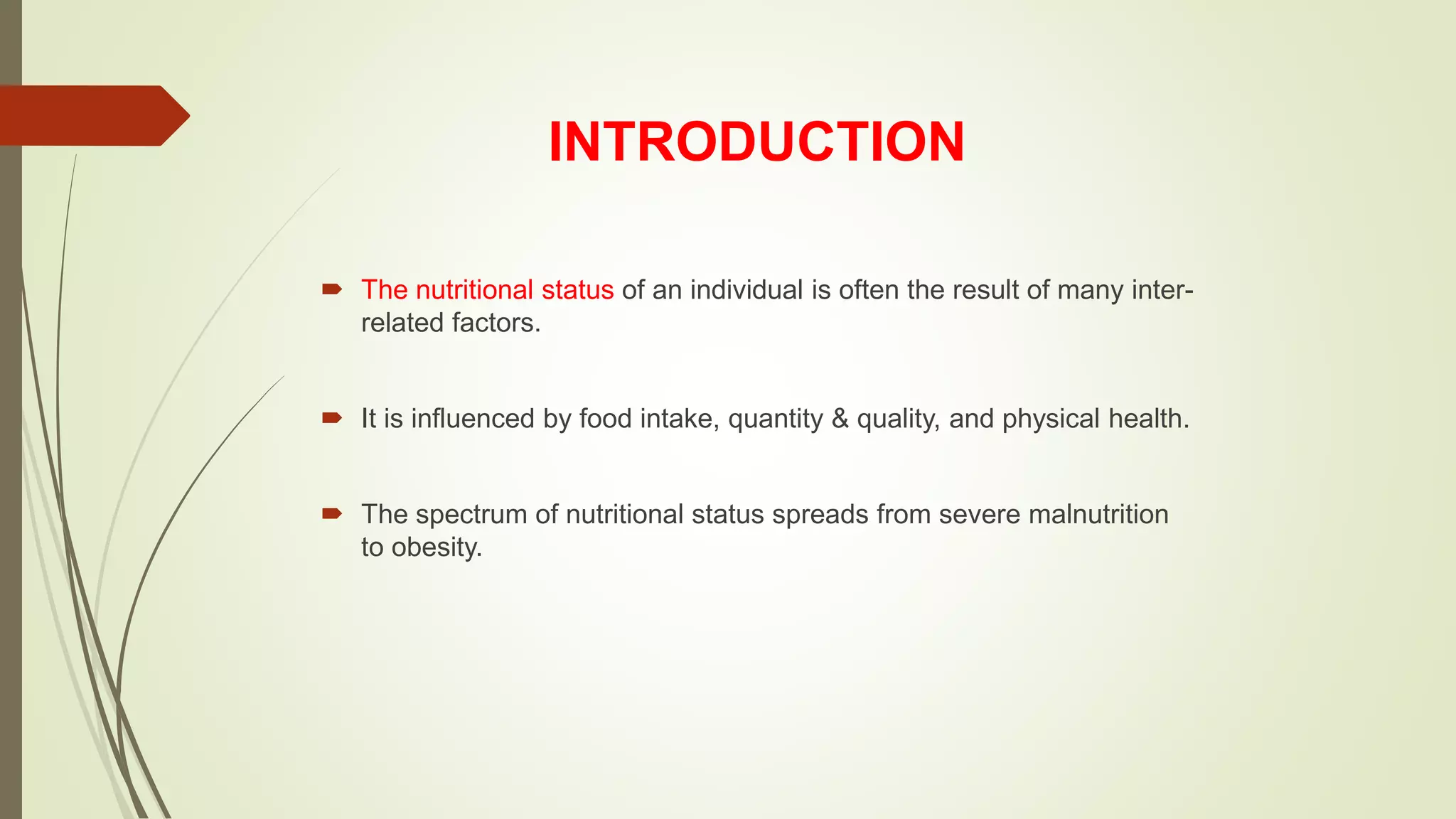 nutritional status assessment using Anthropometry, Biochemical ...
