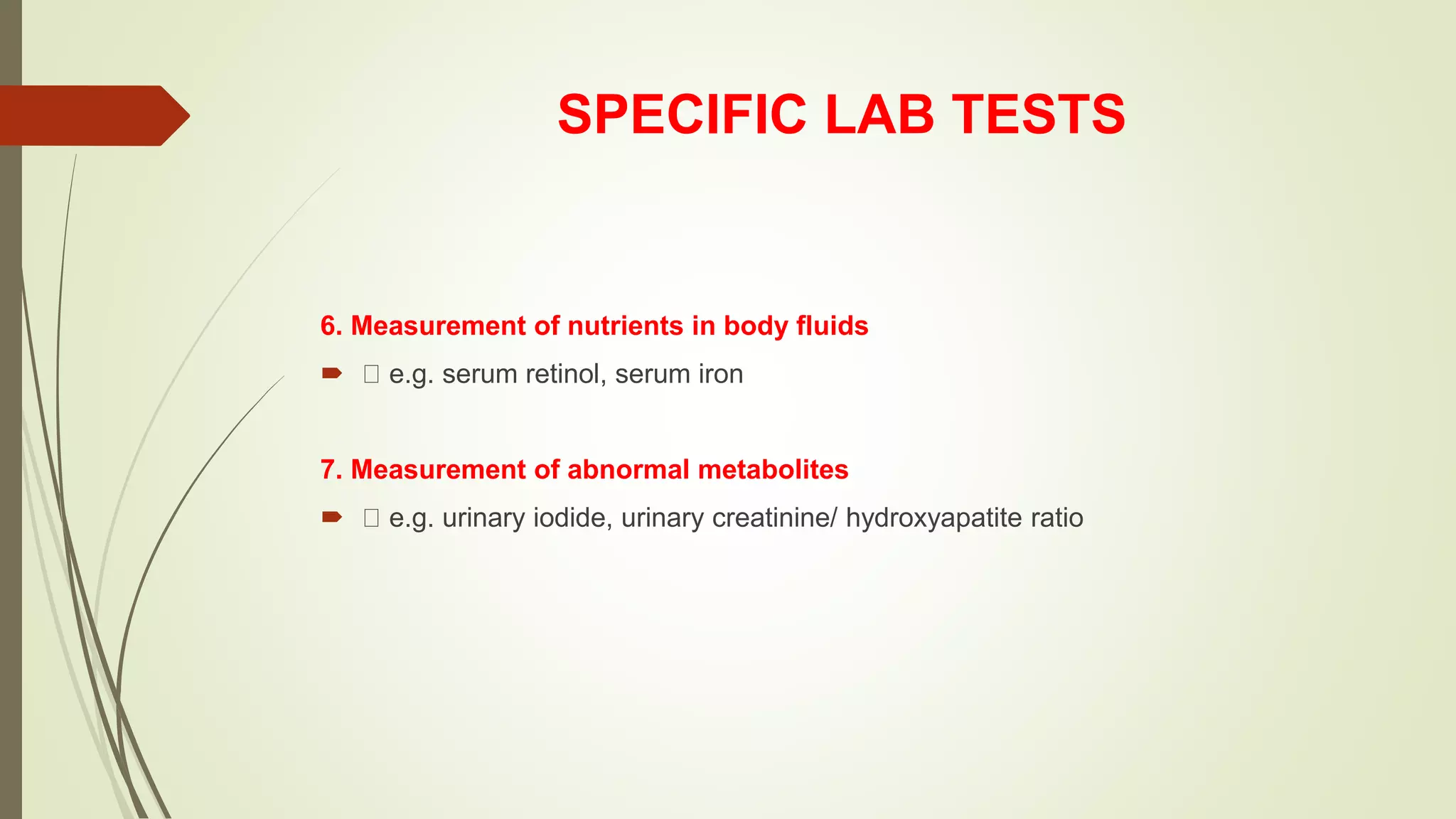 nutritional status assessment using Anthropometry, Biochemical ...