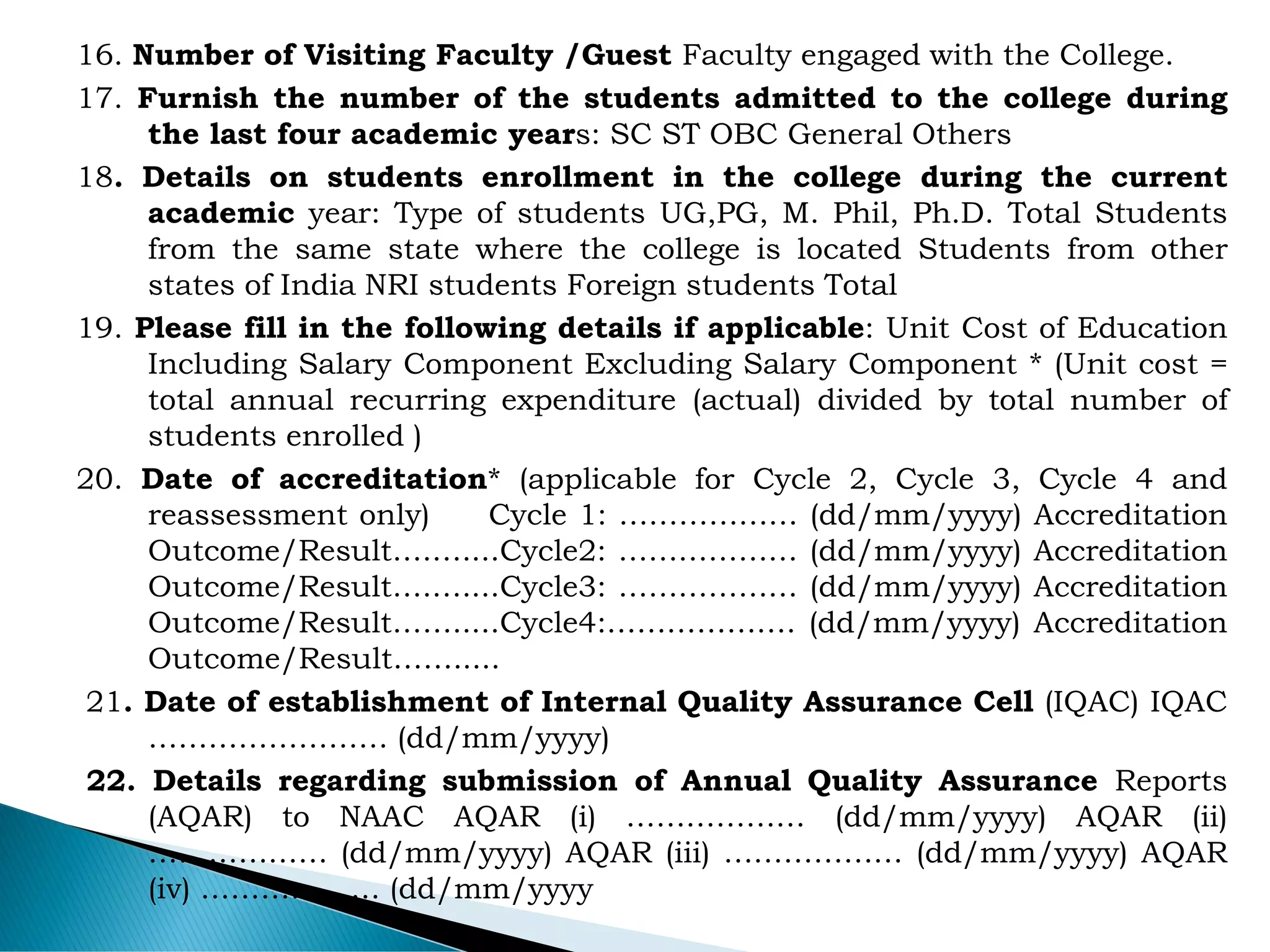 Assessment & Accreditation Process of NAAC in Revised Accreditation ...