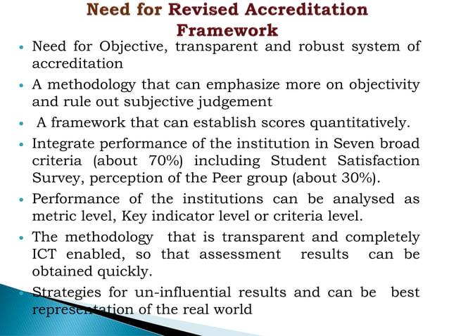 Assessment & Accreditation Process of NAAC in Revised Accreditation ...