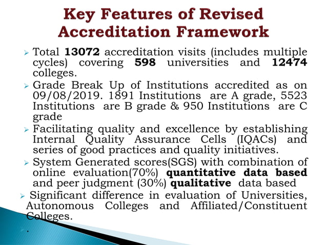 Assessment & Accreditation Process of NAAC in Revised Accreditation ...