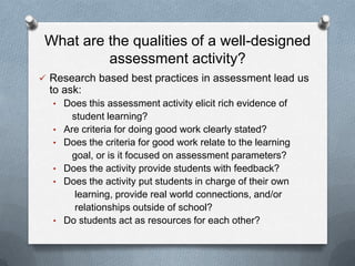 Arts Integration Framework Series: Assessment Activities | PPTX