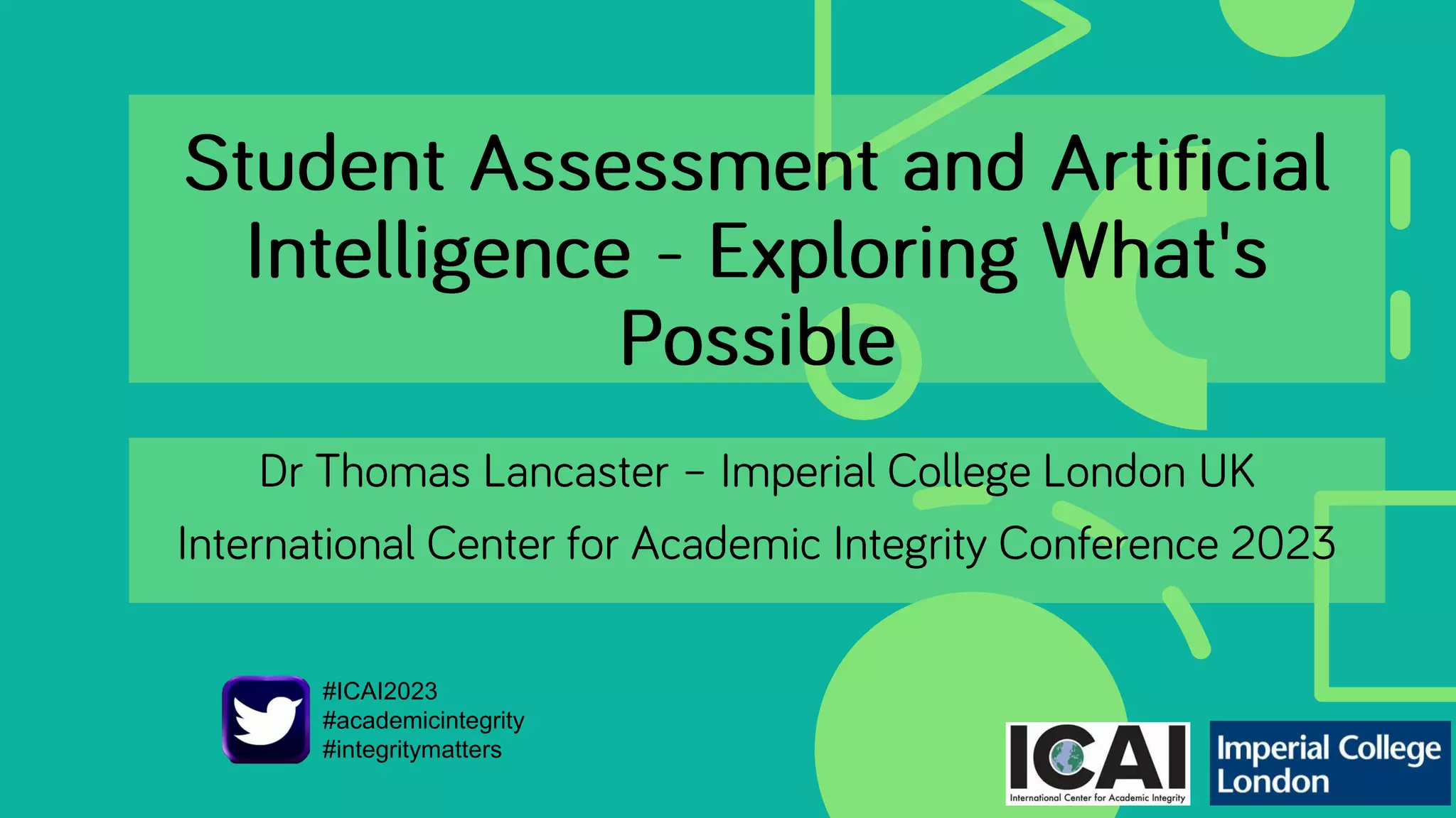Student Assessment and Artificial Intelligence - Exploring What’s Possible - International ...
