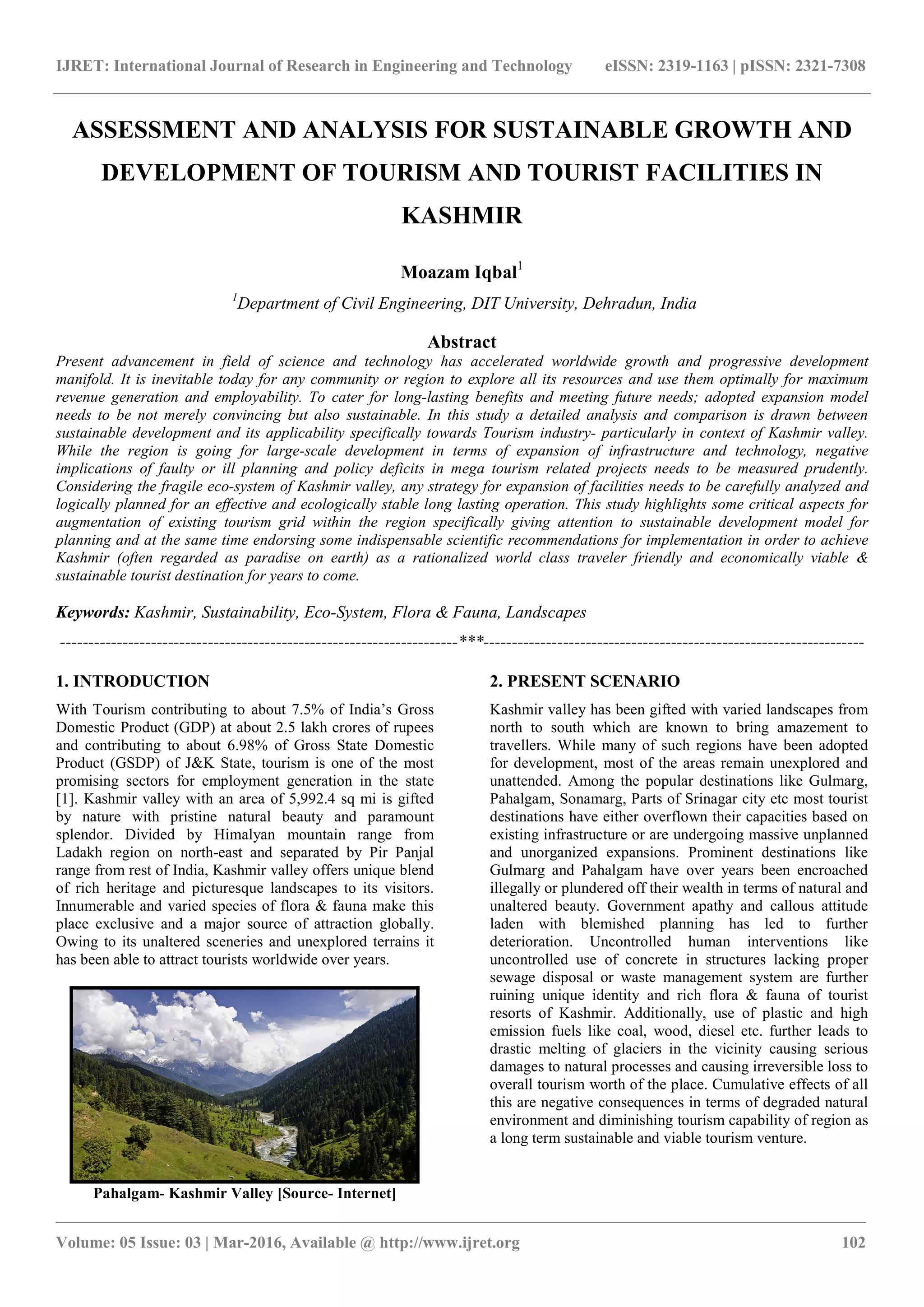 Assessment and analysis for sustainable growth and development of ...